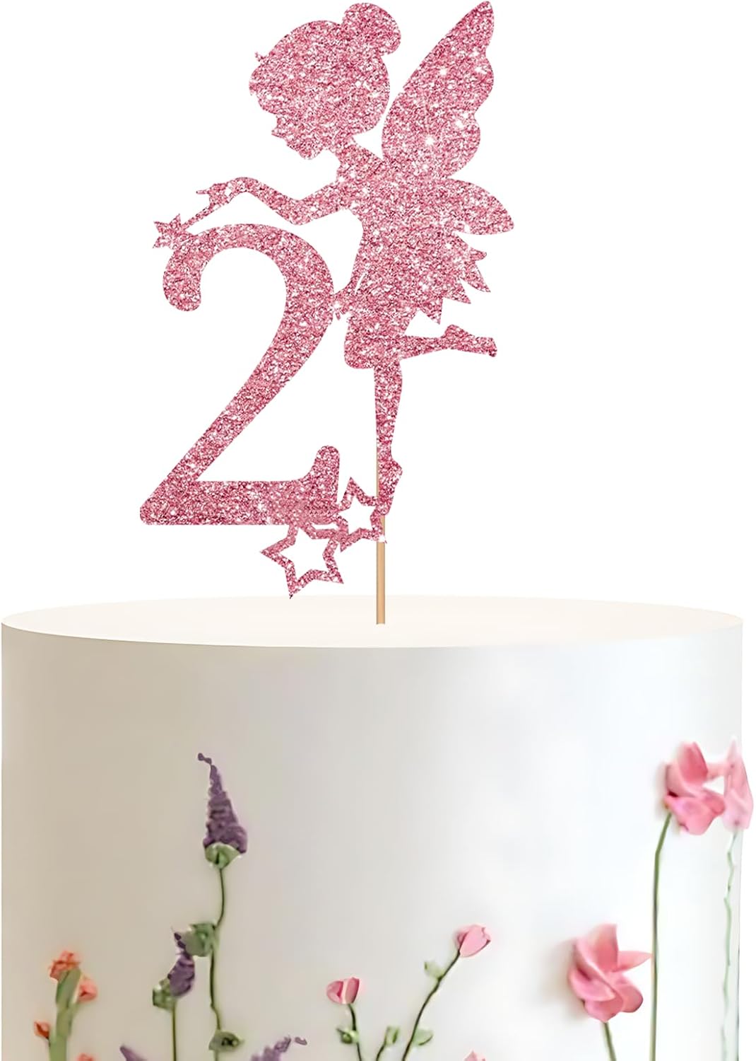 Amazon.com: Fairy 2 Cake Topper, Rose Gold Fairy 2nd Birthday Cake ...