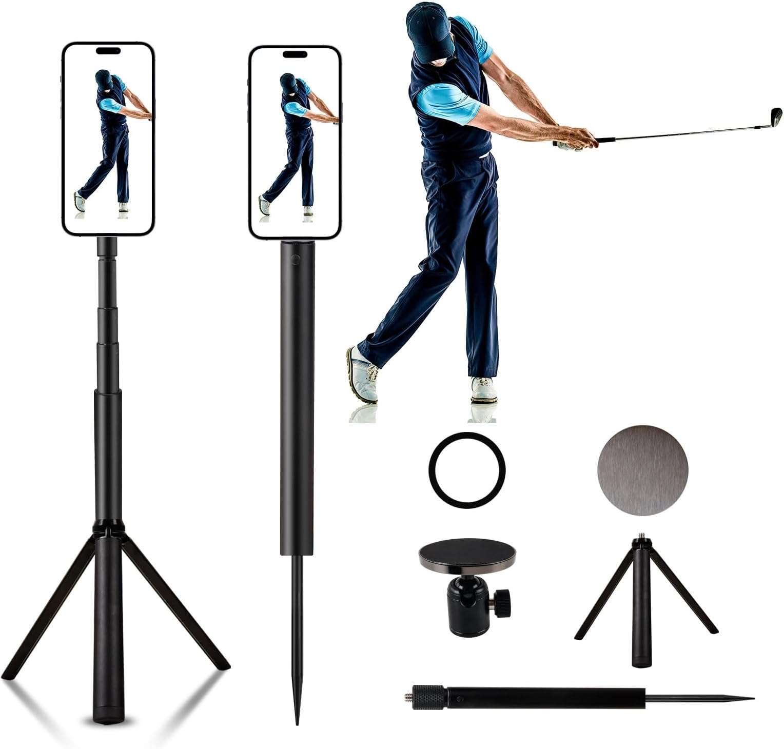 Amazon.com: BNEAR Golf Tripod & Monopod Selfie Stick,with Magnetic ...