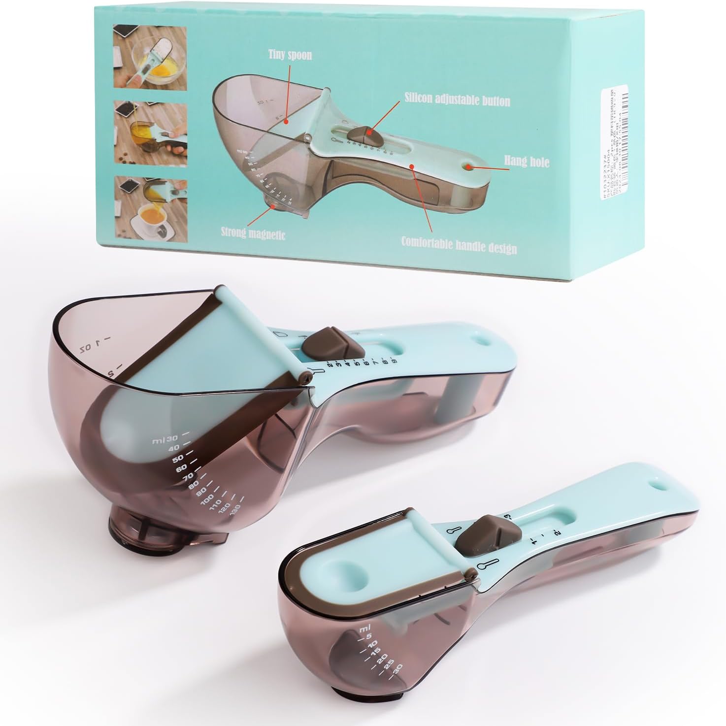 Amazon.com: Adjustable Measuring Spoon Set, Small & Large All-in-One ...