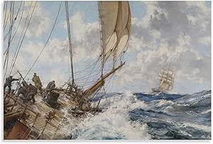 Amazon.com: Montague Dawson Eight Bells Painting Poster Gifts Canvas ...