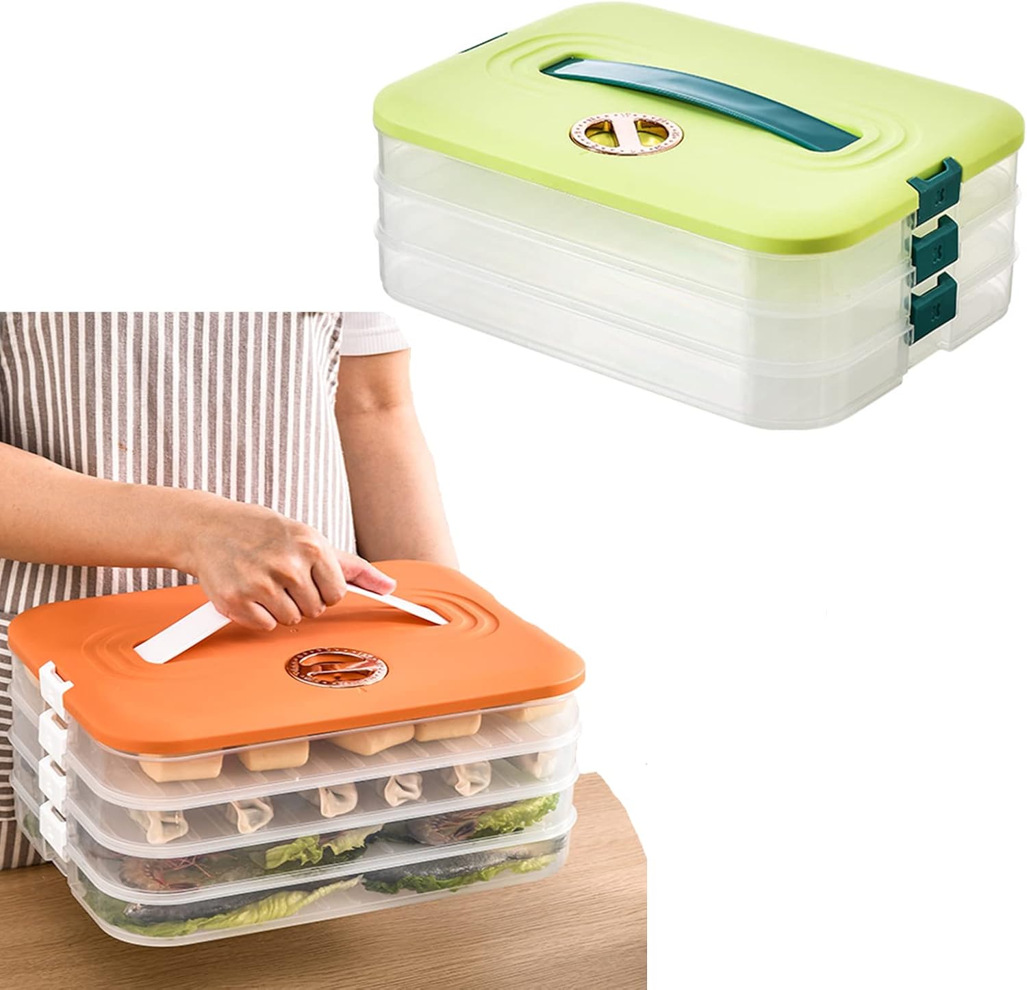 Amazon.com: Gossiribbn Dumplings Box Refrigerator Dumpling Freezing ...