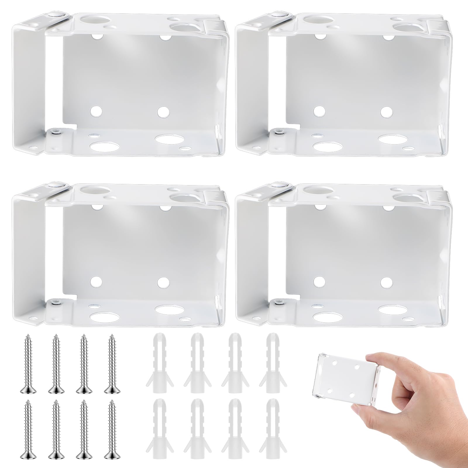 Amazon.com: 4 Pcs Mini Blind Brackets, 2.5 Inch White Profile Box ...