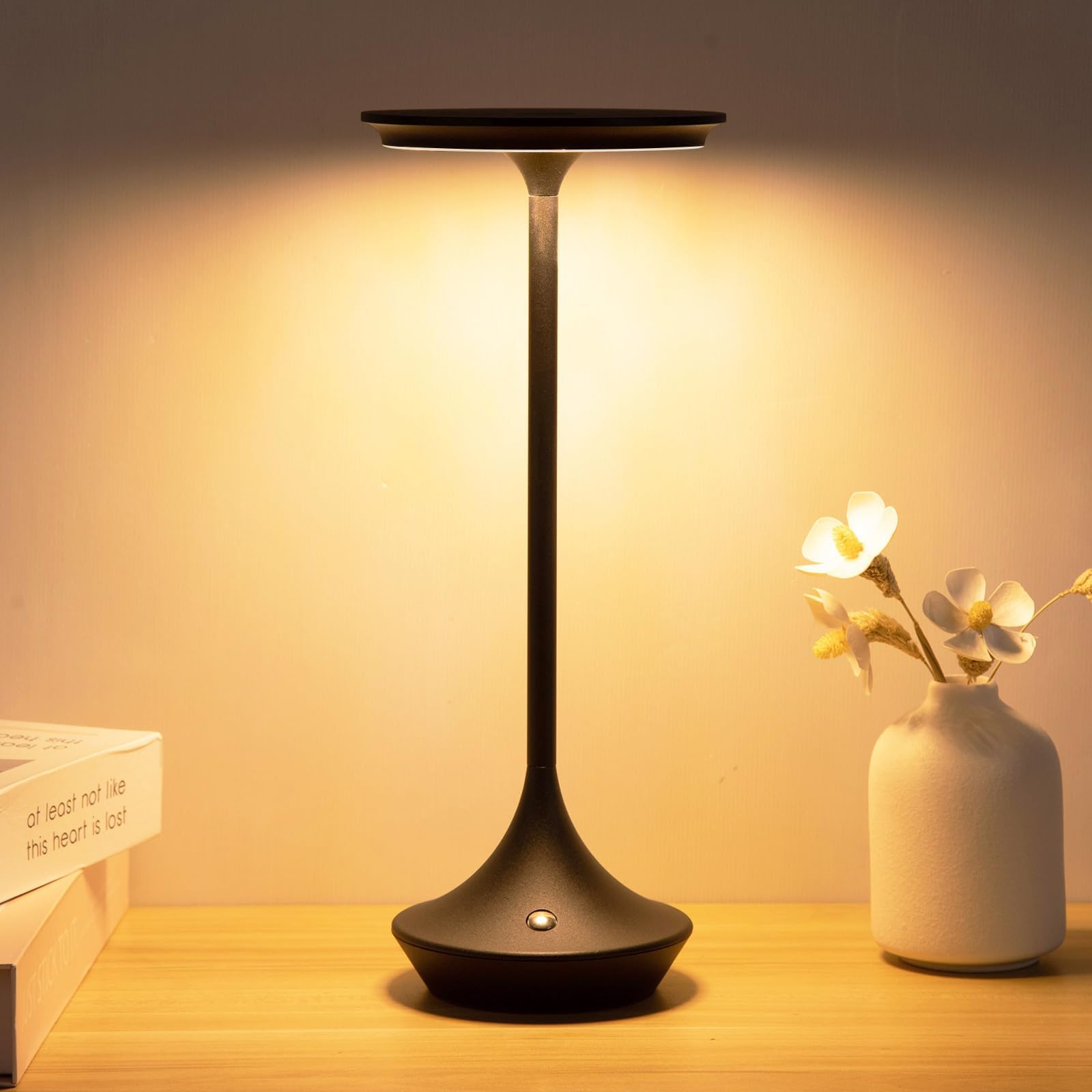 Moddeny LED Cordless Table Lamps, 4000mAh Rechargeable Battery Desk ...