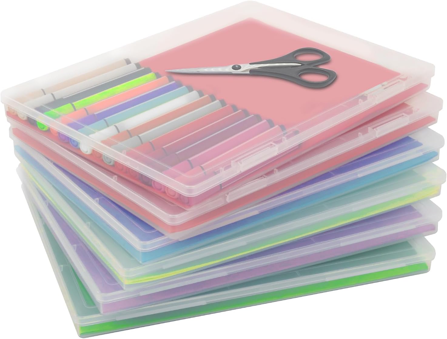 Amazon.com: 8.9" x 12" Clear Portable Project Case, 6 Pack Plastic File ...