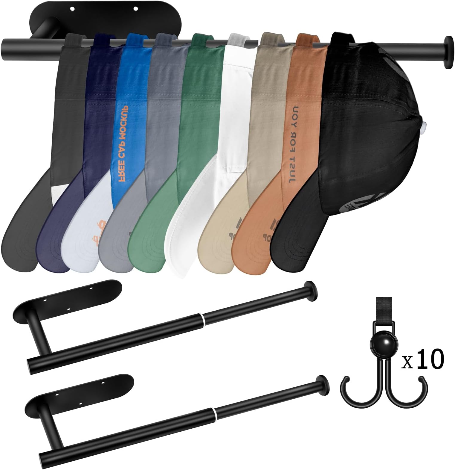 Amazon.com: Daoun Hat Rack for Baseball Caps - 2 Pieces Adhesive Hat ...