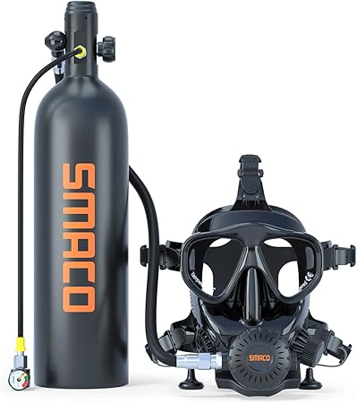 Amazon.com : SMACO Mini Scuba Tank with Full Face Diving Mask,S700 1.9L ...