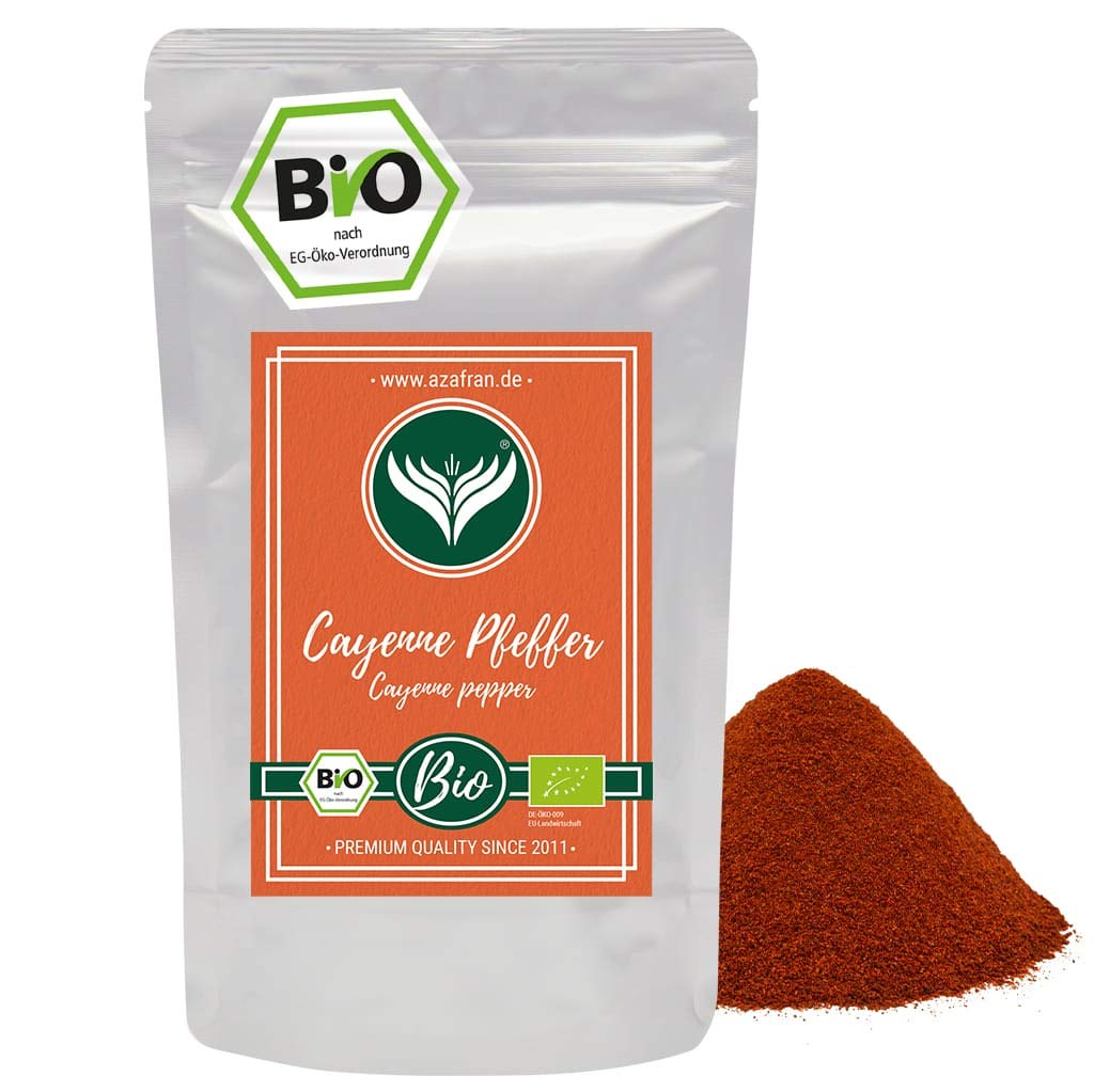 Azafran BIO Cayennepfeffer - Cayenne Chili als Pulver gemahlen 250g ...