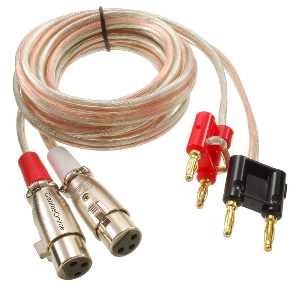 Amazon.com: CablesOnline, 6ft XLR 3-Pin Female to Banana Male Plugs ...