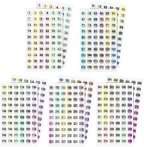 Amazon.com : SaktopDeco 15 Sheets Mini Number Stickers 1 to 500 Round ...