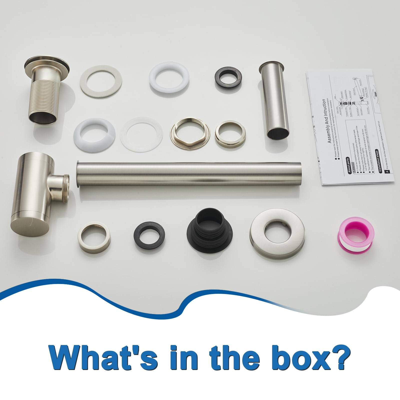 Snapklik.com : Bathroom Sink P-Trap Complete Set, Adjustable 1-1/4 ...