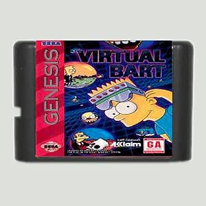 Amazon.com: Virtual Bart 16 Bit MD Game Card For Sega Mega Drive For Genesis (Black) : Video Games