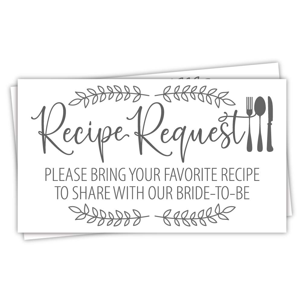 Buy M h Invites 50 Bridal Shower Recipe Request Cards Laurel And buy-m-h-invites-50-bridal-shower-recipe-request-cards-laurel-and