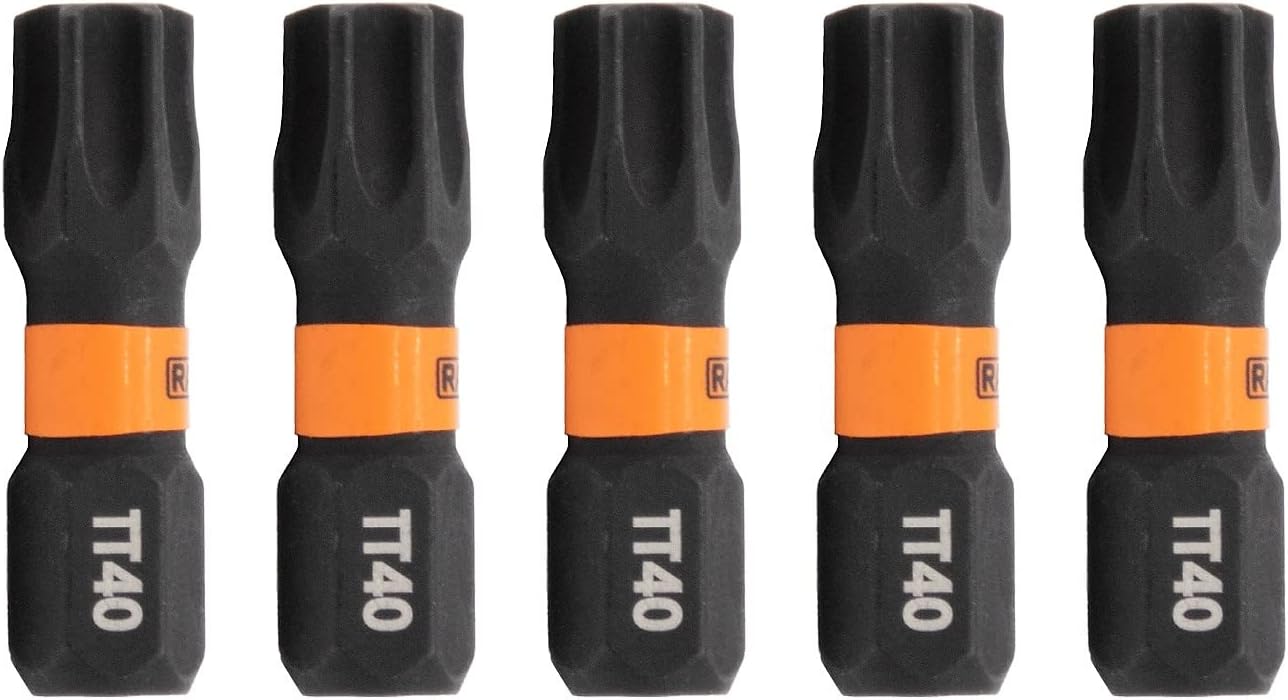 TORX T40 Tamper Proof Security Bits - Railer 1" 1/4 Inch Hex Shank S2 ...