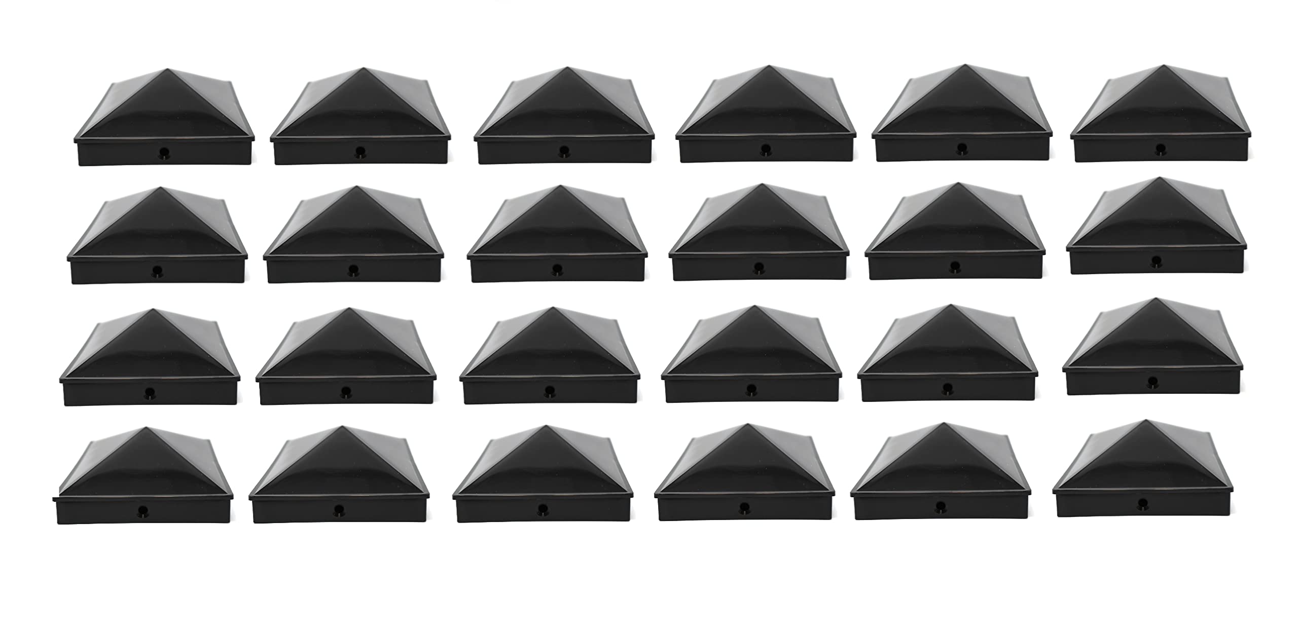4x6 True (100mmx155mm) Plastic Pyramid Fence Post Caps with Pre-Drilled ...