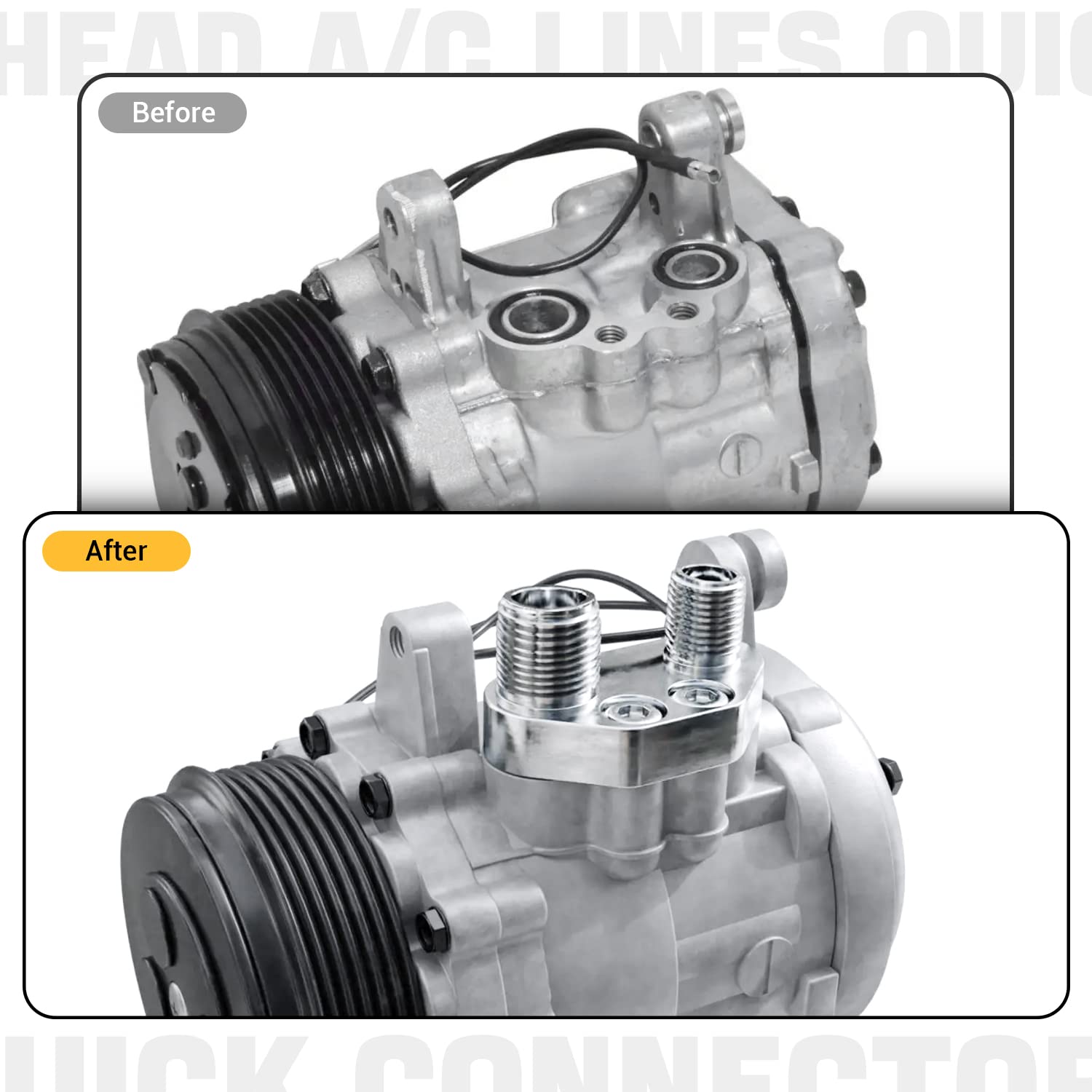 Snapklik.com : Bulkhead A/C Lines Quick Connector Compressor Adapter ...