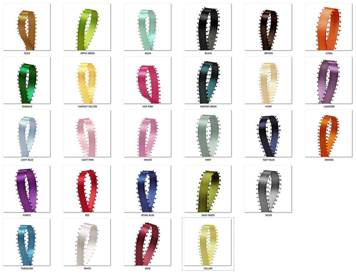 Amazon.com: 3/16" Double Face Satin Picot Ribbon Feather Edge 50 Yds ...