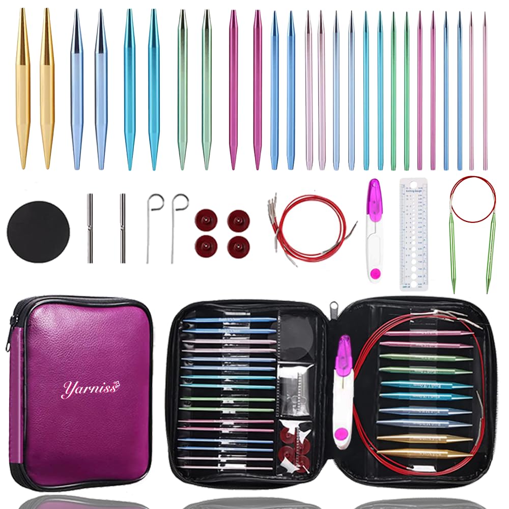 Amazon.com: Yarniss 13 Pair Circular Knitting Needle Set 3.0~10.0mm ...