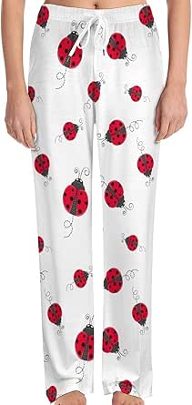 SEPTYK Cute Red Ladybug Cartoon Pattern Women's Pajama Pants Lounge ...
