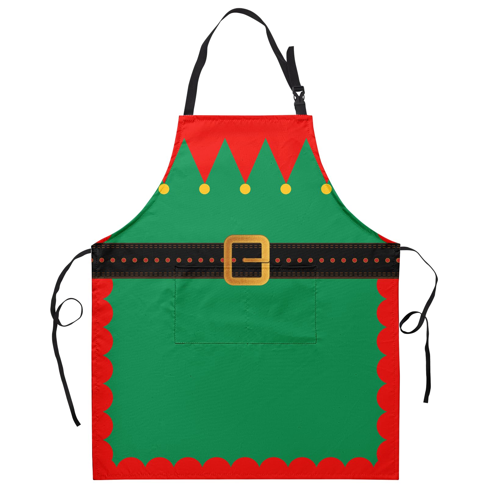 Amazon.com: Dacawin Christmas Elf Apron Xmas Santa Elf Aprons with ...