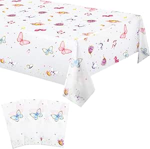Amazon.com: 3 Pcs Butterfly Tablecloth Plastic Table Cloth Butterfly ...