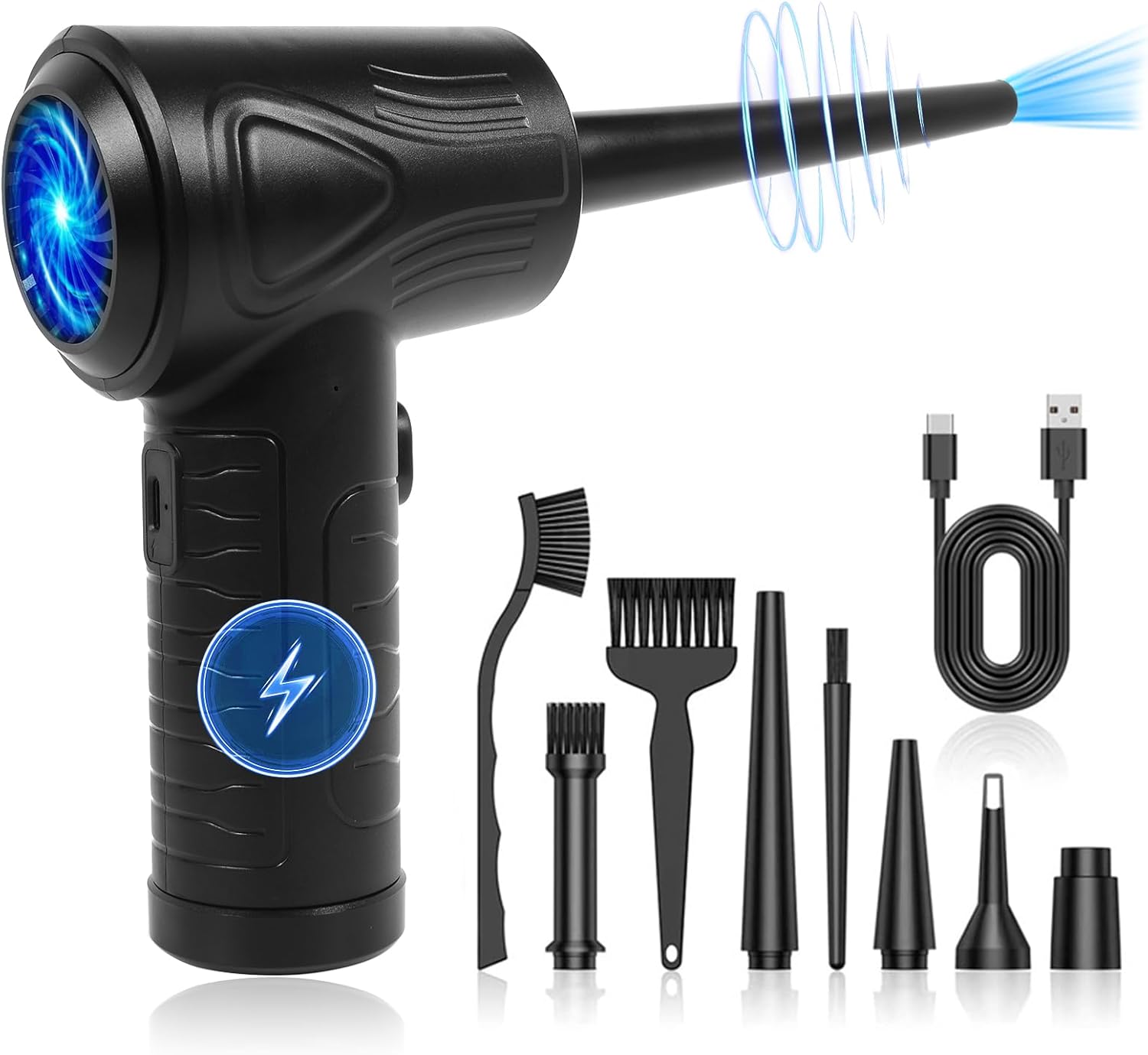 Compressed Air Duster Cleaner for PC - Electric Rechargeable Cordless ...