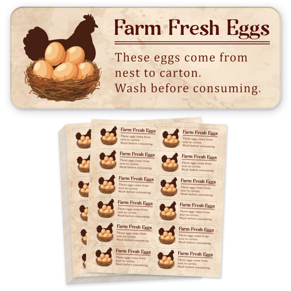 Amazon.com : GOMAKERER 180 Pcs Colorful Chicken Farm Fresh Eggs Sticker ...