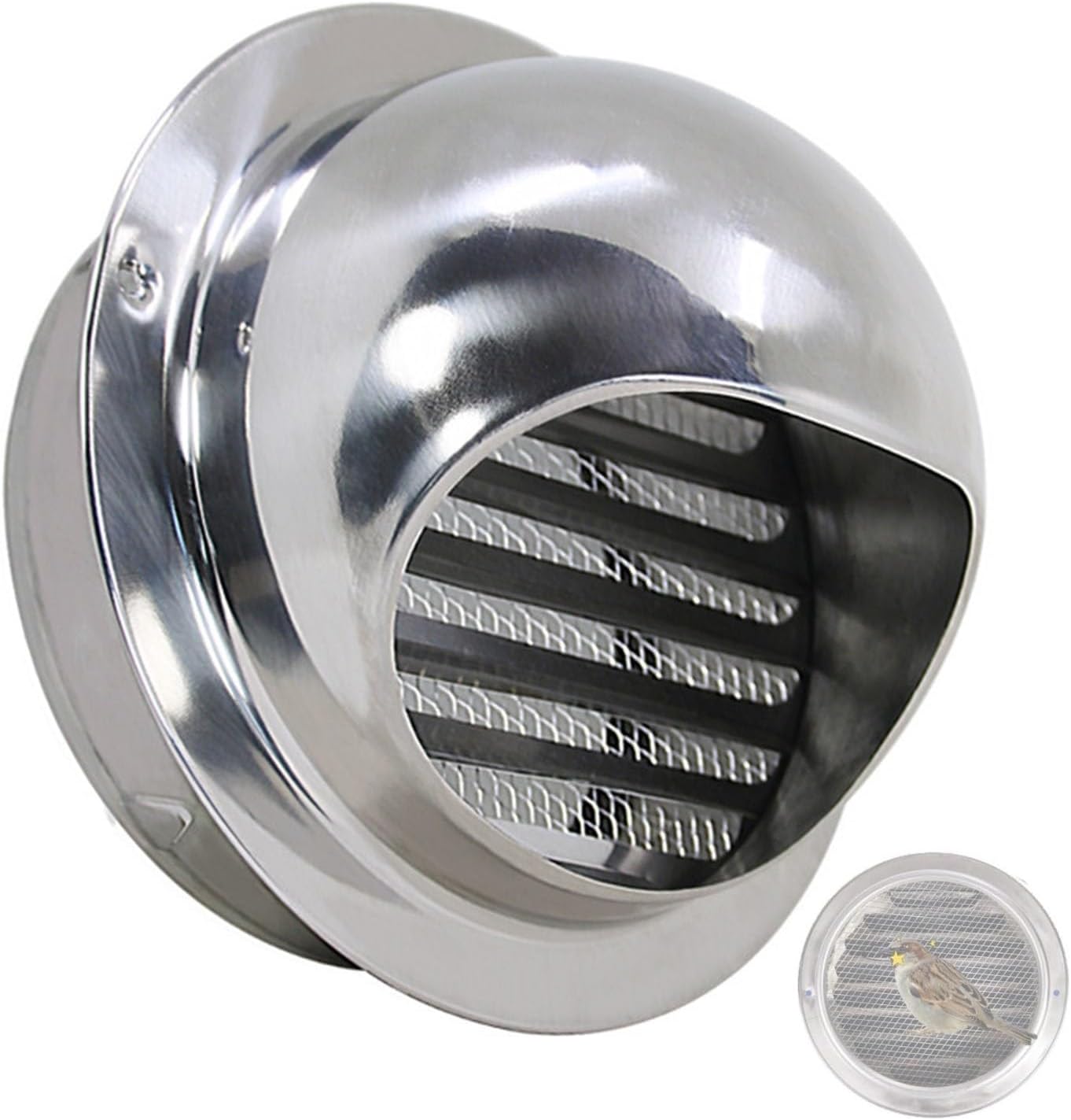 Amazon.co.jp: Ventilation Vent Hood Duct Fan, Stainless Steel, Round ...
