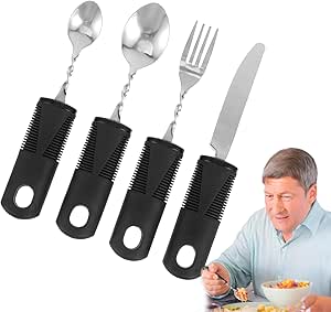 Disability Aids - Bendable Cutlery for Disabled Hands, Set of 4 | Easy ...