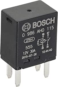Bosch 0986AH0115 Mini Relay 12V 30A, IP5K4, Operating Temperature from -40 Degree to 100 Degree ...