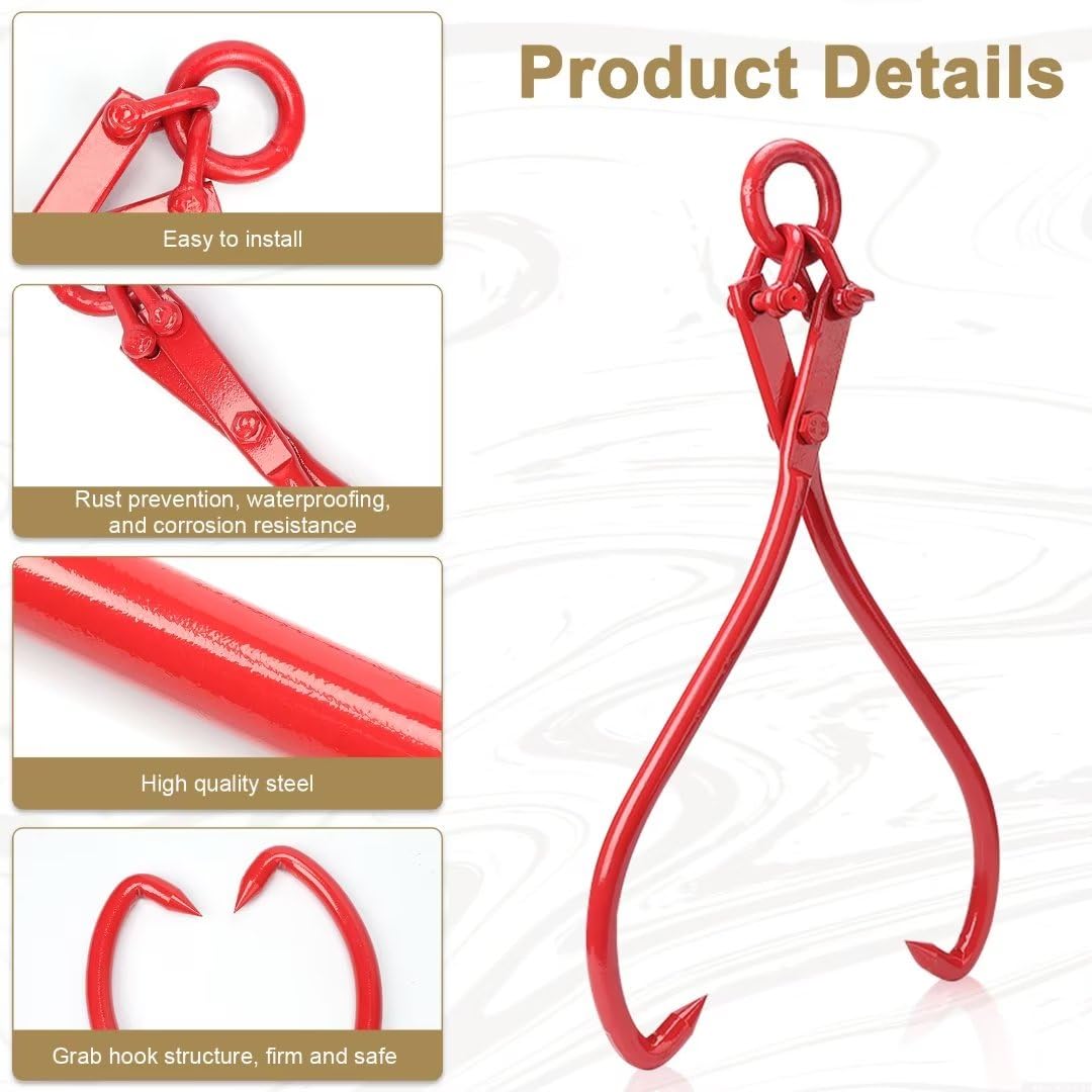 Snapklik.com : 25in Jaw Opening Log Lifting Tongs, O-Ring, Heavy Duty ...