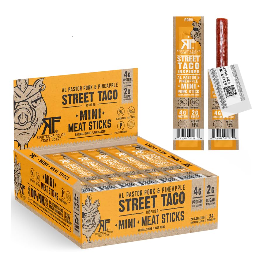 Amazon.com: Righteous Felon Meat Sticks Minis | 100% Pork Sticks ...