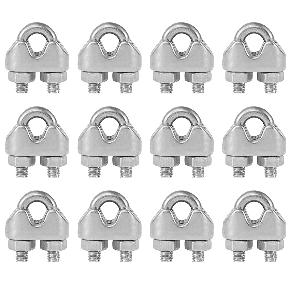 Buy JTWEB 12PCS M3 Wire Rope Clip Cable Clamp, Cable Clamps Heavy ...