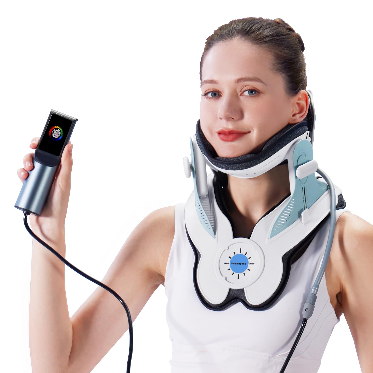 Twinklepoch Cervical Neck Traction Device, Electric Air Pump Cervical Traction Device with 3 ...
