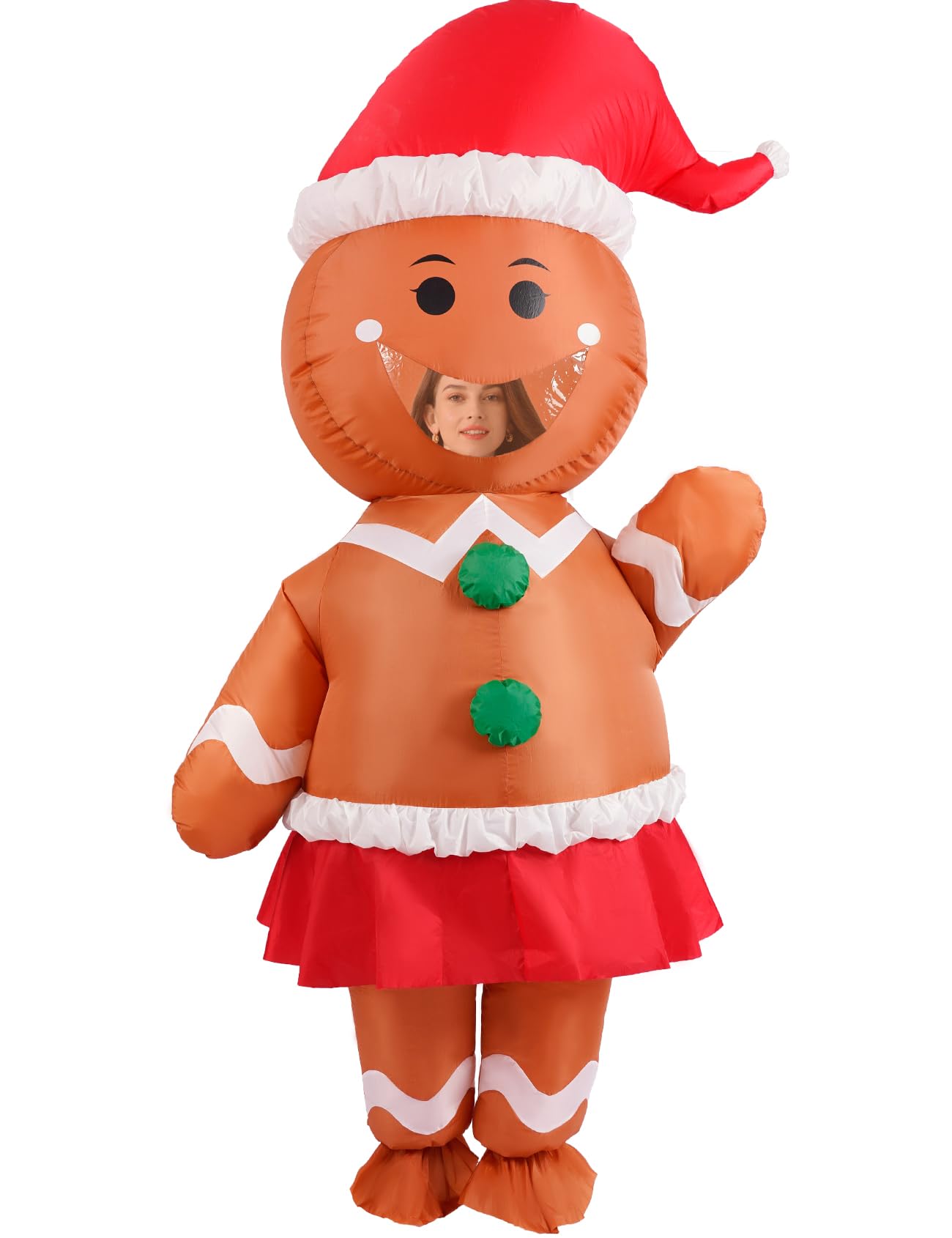 Amazon.com: ADOMI Gingerbread Man Costume Inflatable Adult Christmas ...