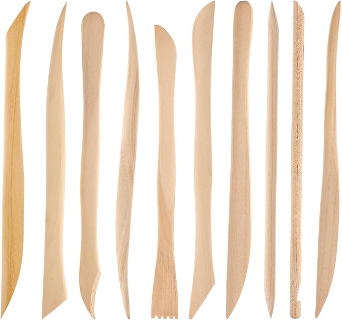 Amazon.com: JIYIN 10 Piece Wooden Clay Sculpting Tool, 6'' Double Ended ...