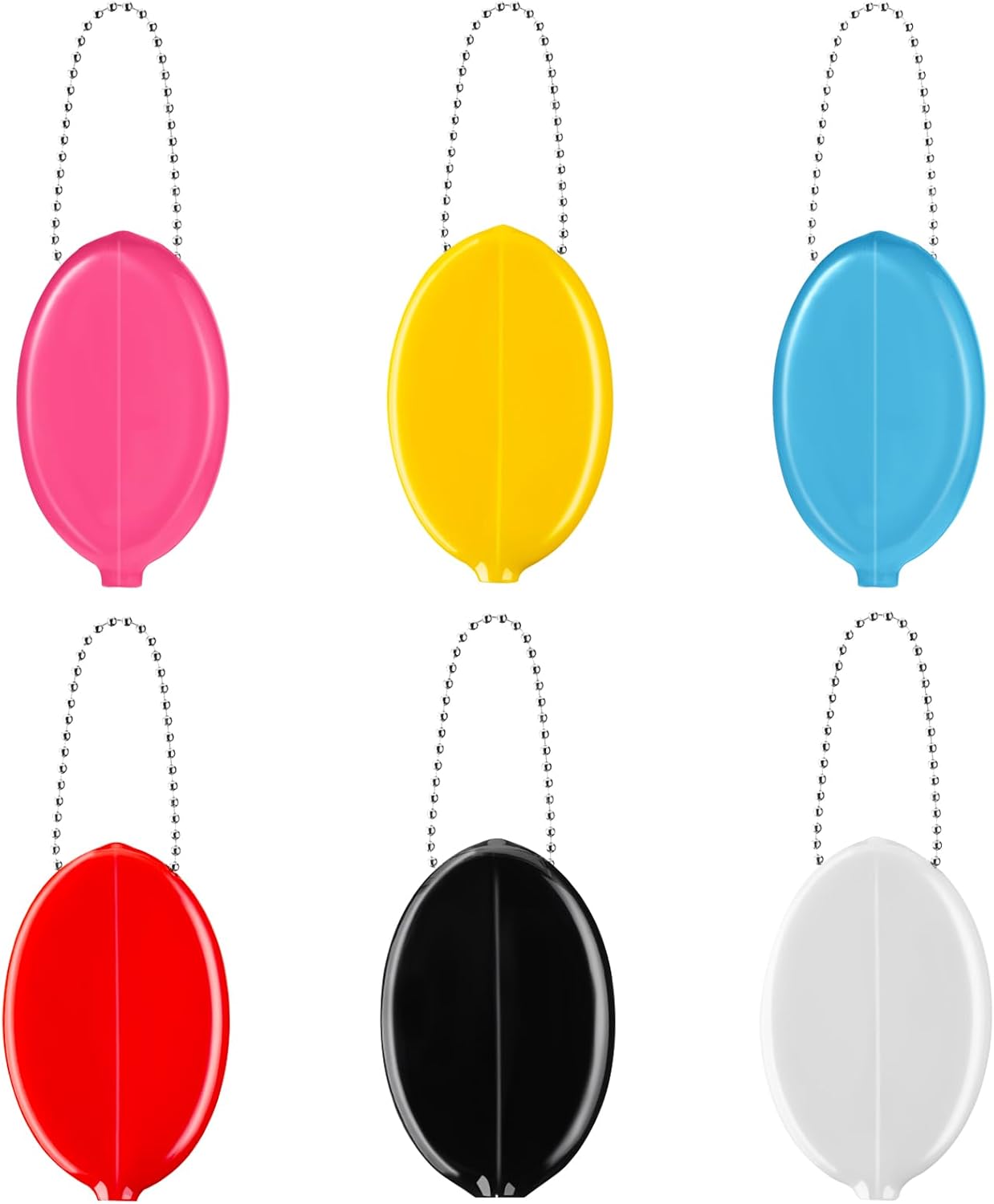Amazon.com: Rubber Coin Purse 6 Pieces Oval Coin Purse Holders Colorful ...