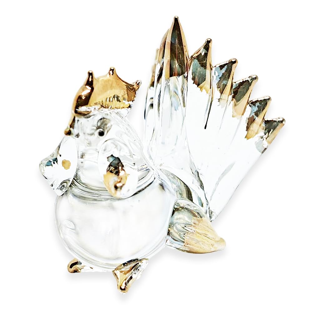 Amazon.com: WitnyStore Tiny 1½" High Clear Gold Hen Chicken Figurine ...