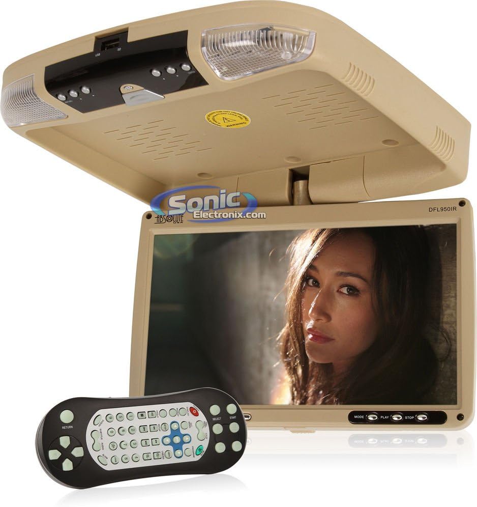 Amazon.com: Absolute DFL-950IRC 9.5-Inch Flip Down DVD Monitor, Cream ...