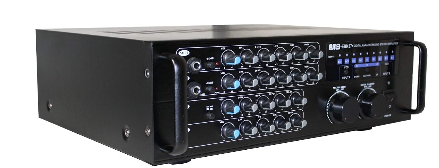 EMB Pro 700-watt Digital Karaoke Mixer Stereo Amplifier EBK37 : Amazon ...
