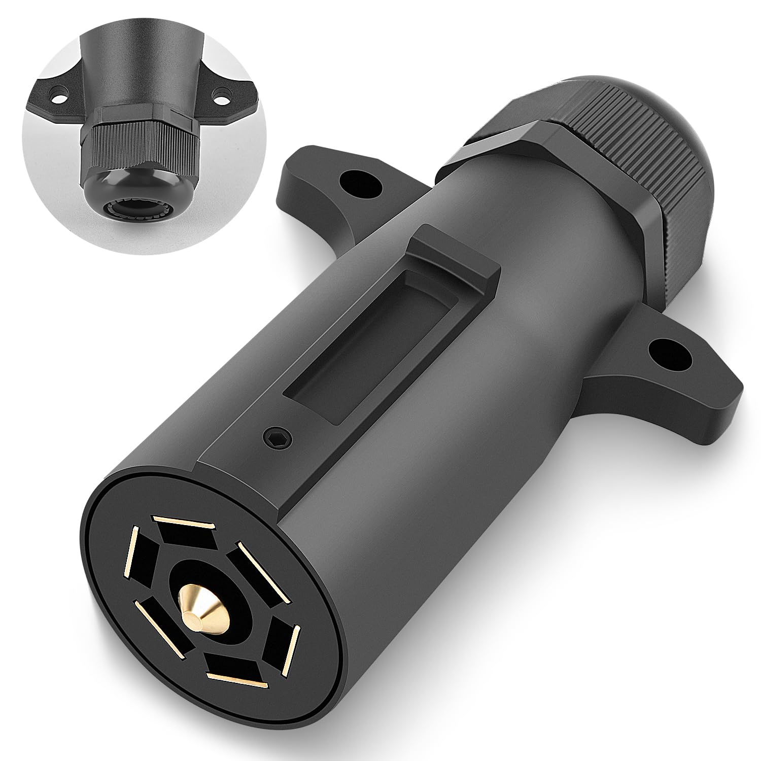 Snapklik.com : 7 Pin Male Trailer Round RV Blade Connector Socket 7 ...