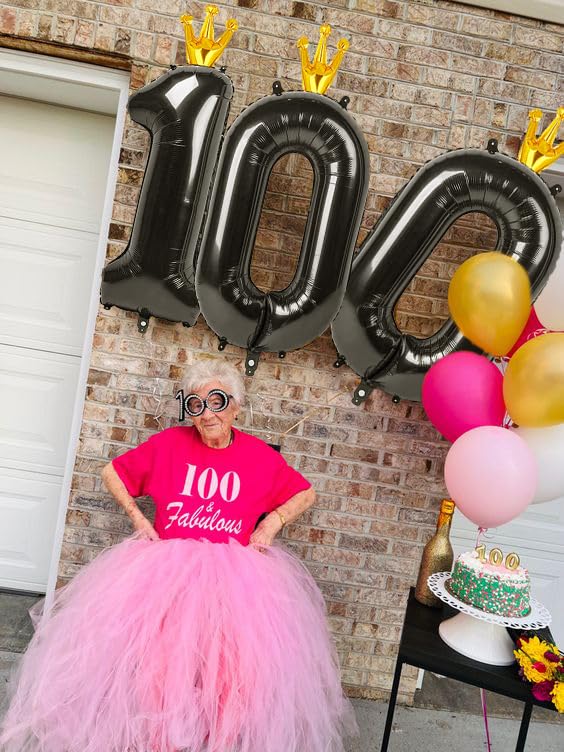 Snapklik.com : Black Number 100 Balloon 40 Inch, 100 Number Balloon ...
