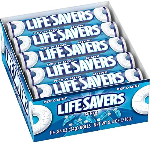 Amazon.com: LIFE SAVERS Pep-O-Mint Hard Candy Single Size Rolls, Mints ...