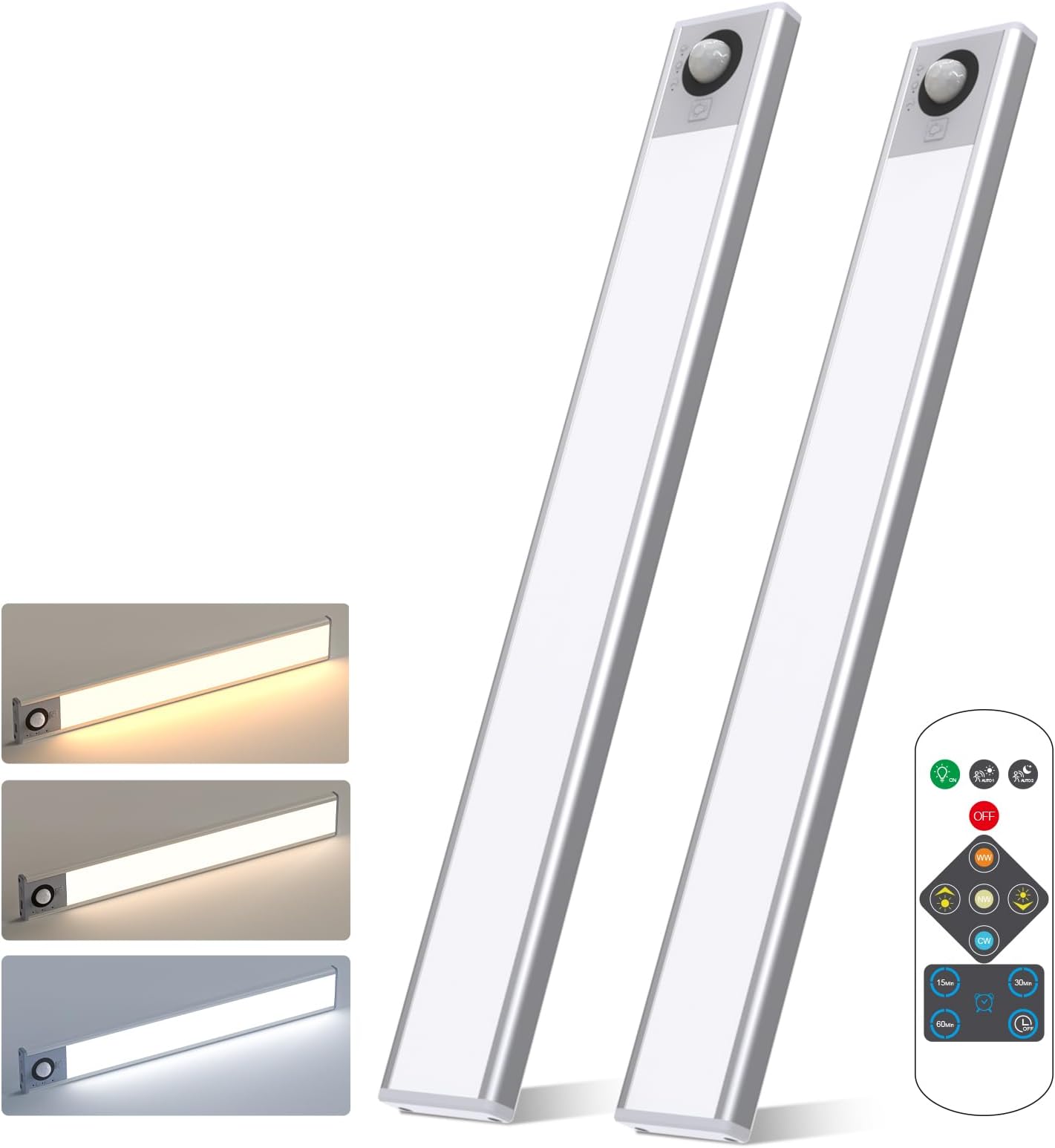 Under Cabinet Light, Motion Sensor Wireless Cloest Light Rechargeable ...