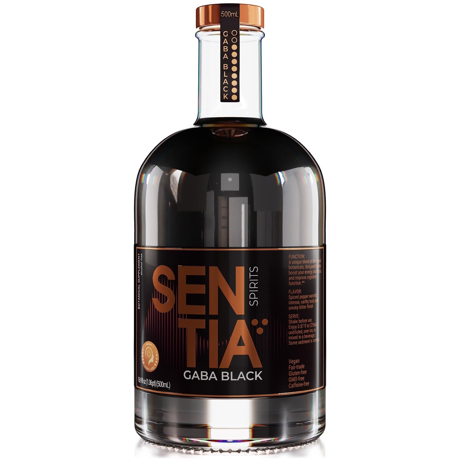 Amazon.com : Sentia Gaba Black, Botanical Non Alcoholic Spirits, Award ...