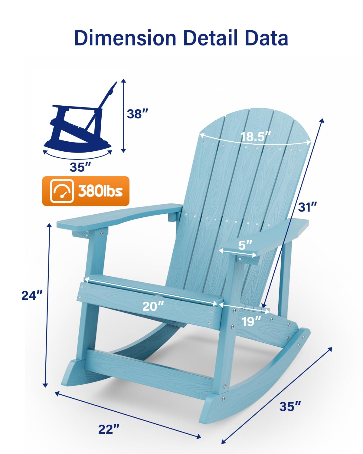 Snapklik.com : YEFU Outdoor Rocking Chairs Set Of 2,Adirondack Rocking ...