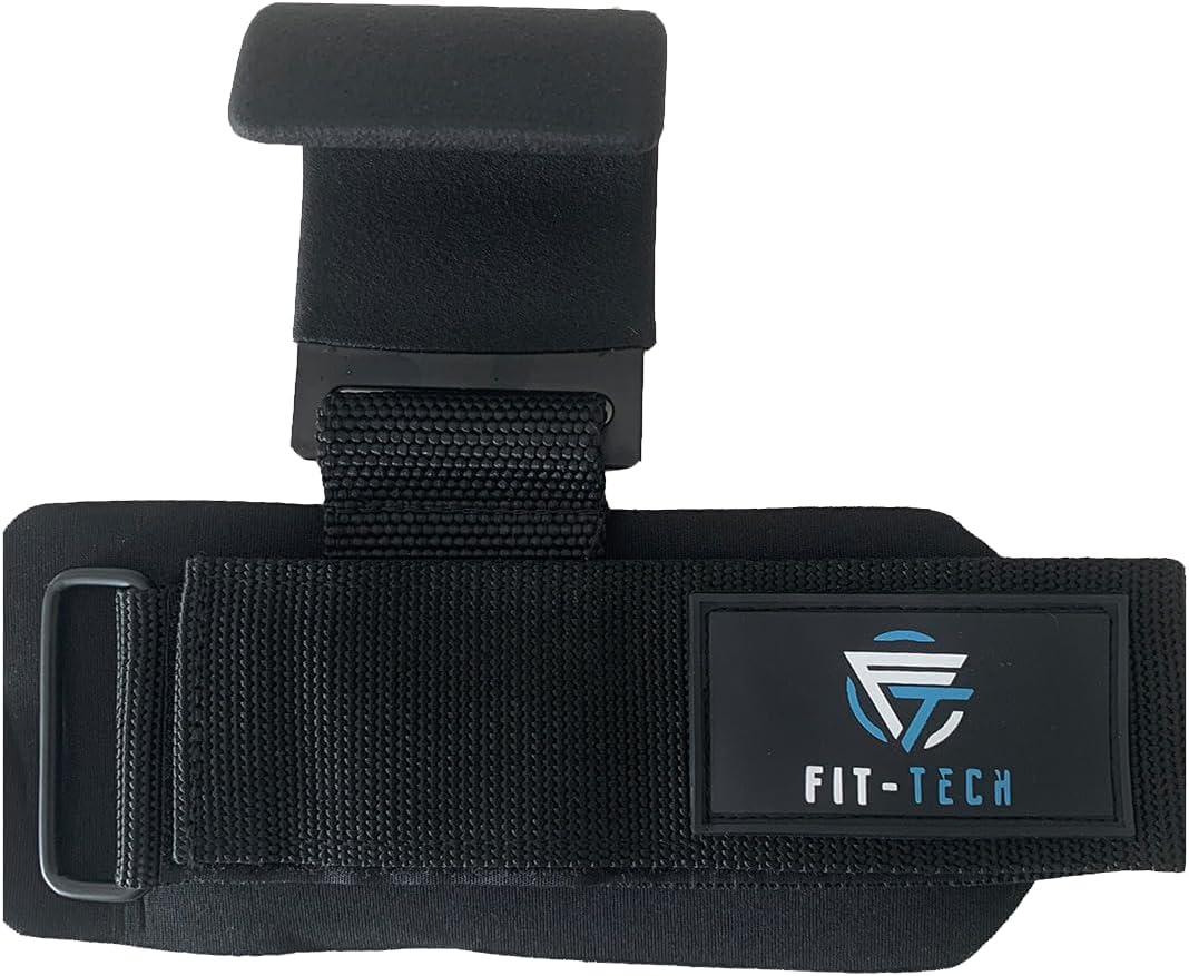 Fit-Tech Power Hooks, Weight Lifting Hook grips, Steel Hook with ...