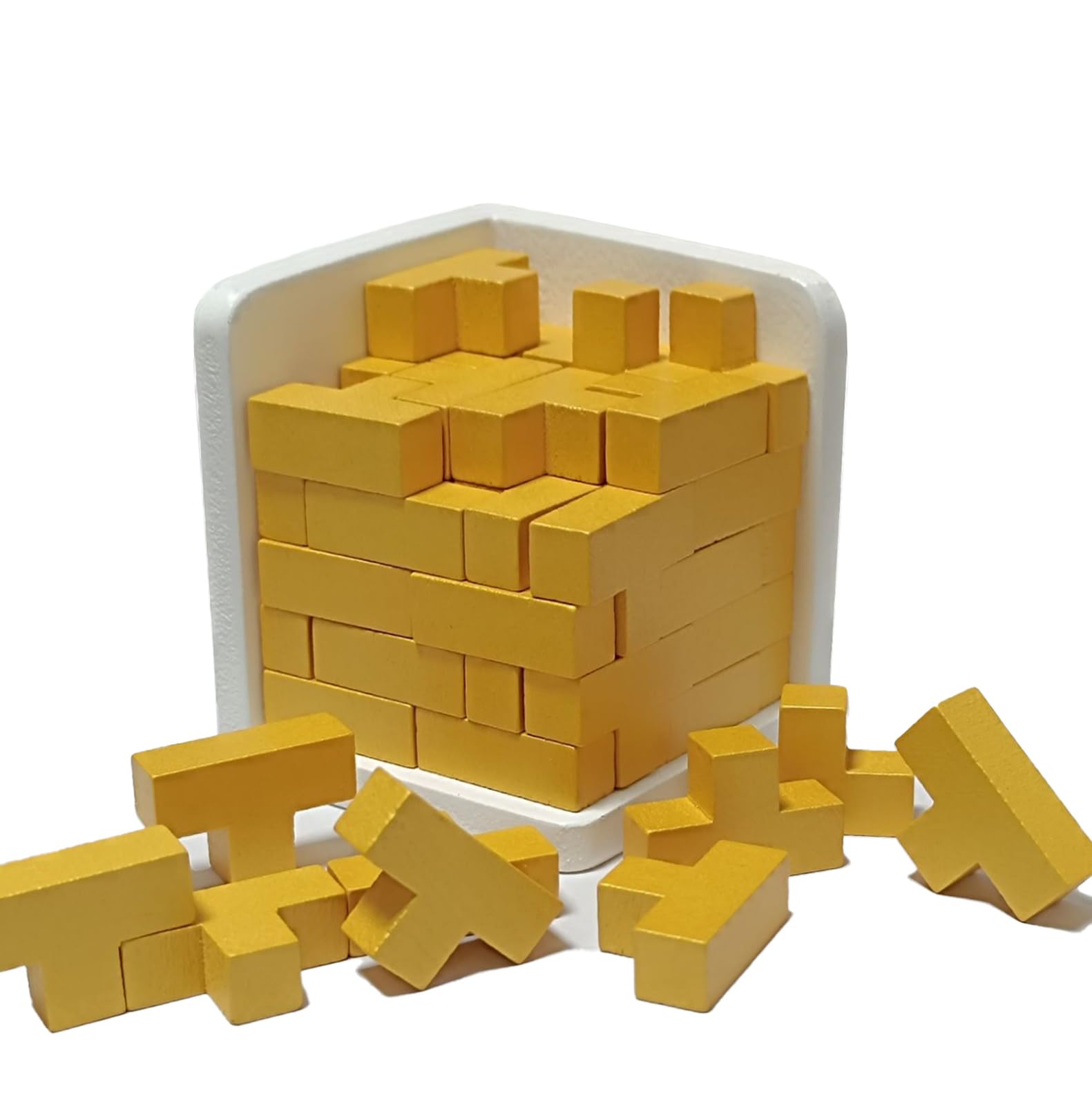 Amazon.com: Wooden Brain Teaser Puzzle Cube Wooden Puzzles T-Shaped ...