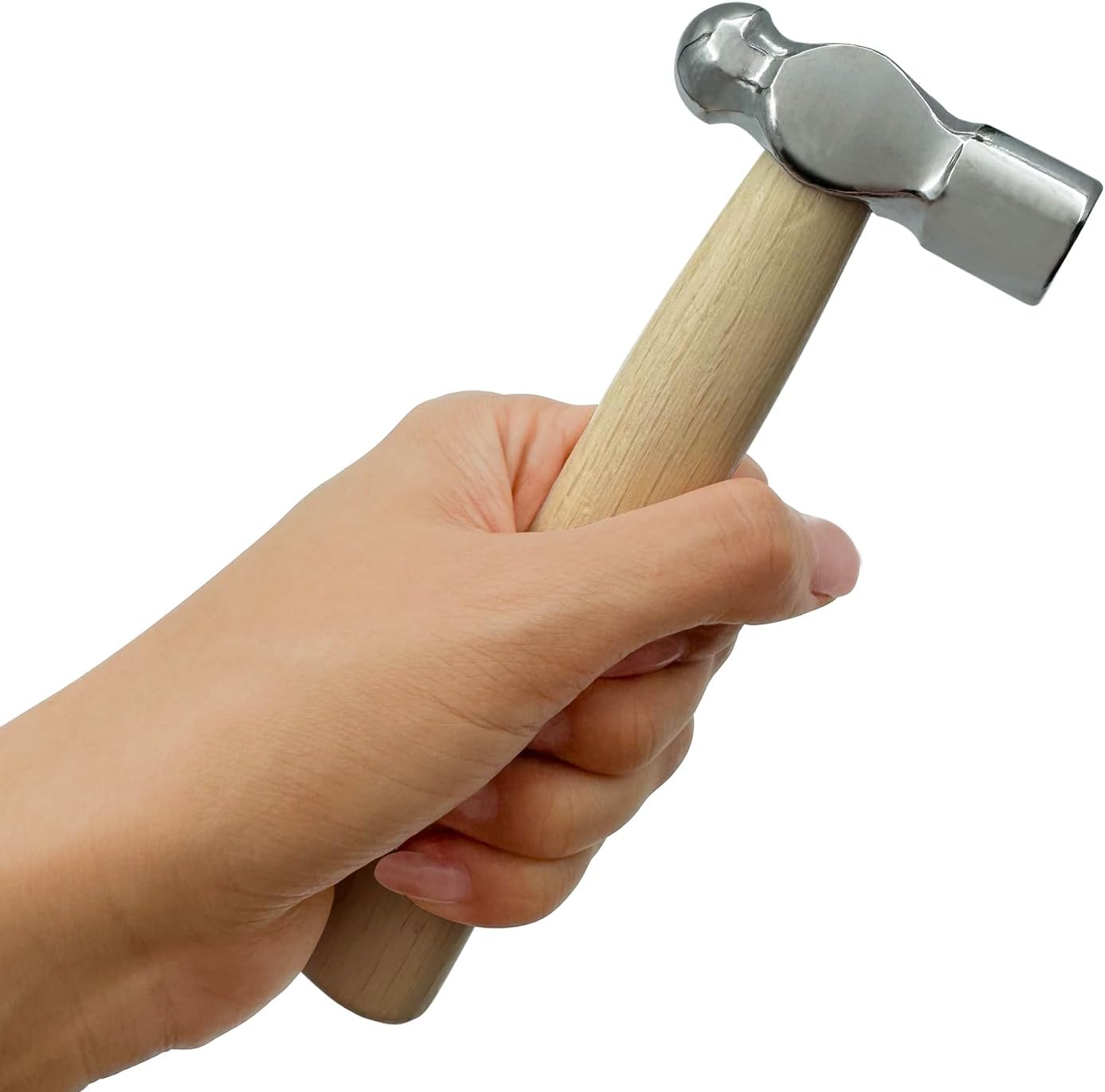 ToolTreaux Ball-Peen Chasing Hammer with Wooden Handle Dual Flat and ...