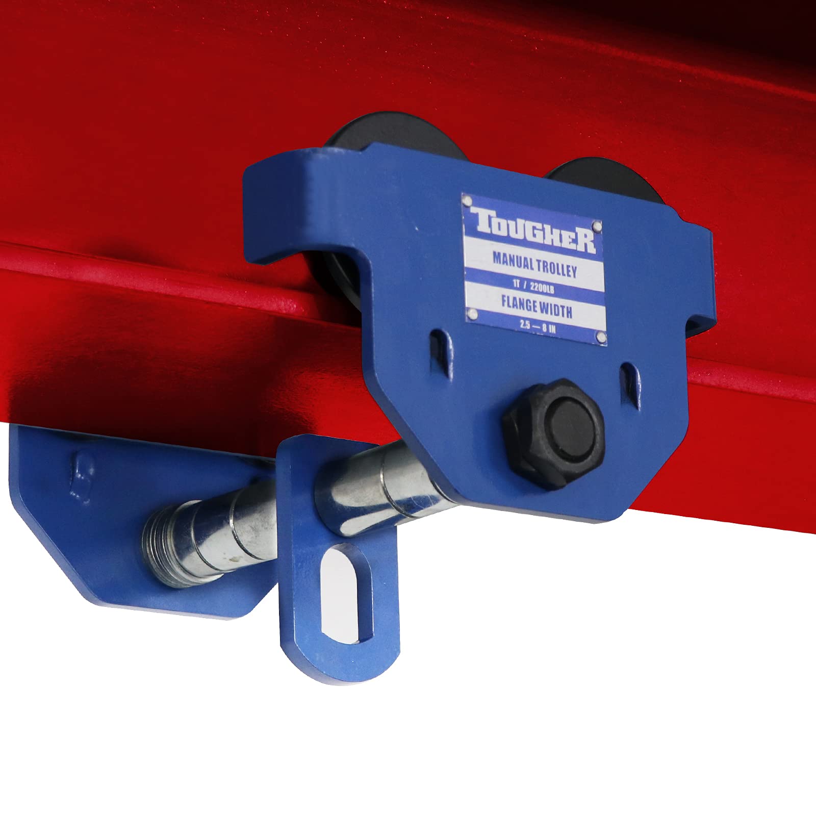 TOUGHER Dual Wheels Beam Trolley 1 Ton Heavy Duty 2200LBS Capacity Push ...