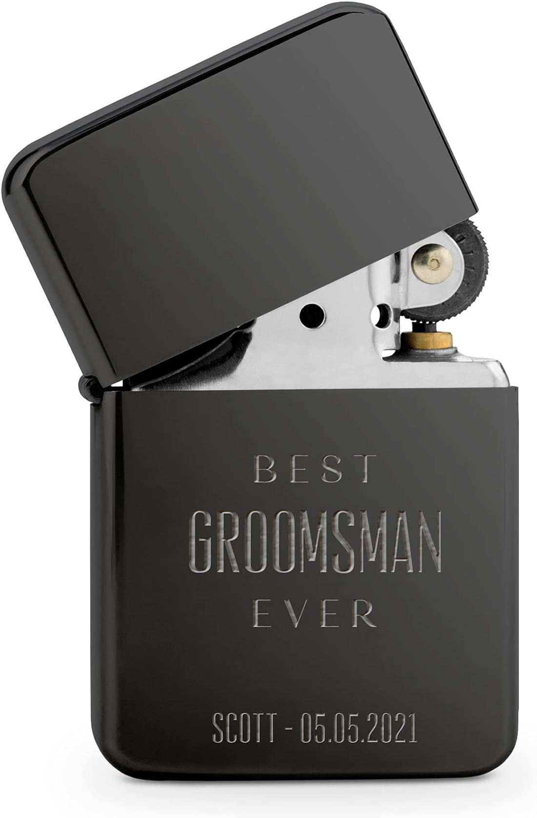 Amazon.com: Custom Personalized Engraved Lighter in Black Silk Lined ...